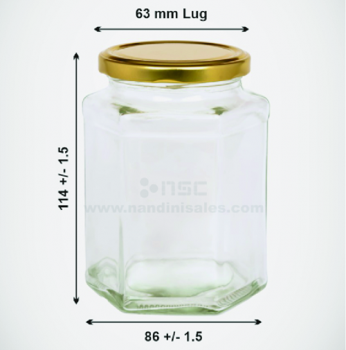 400ml Hexagonal Glass Jar – Nandini Sales Corporation