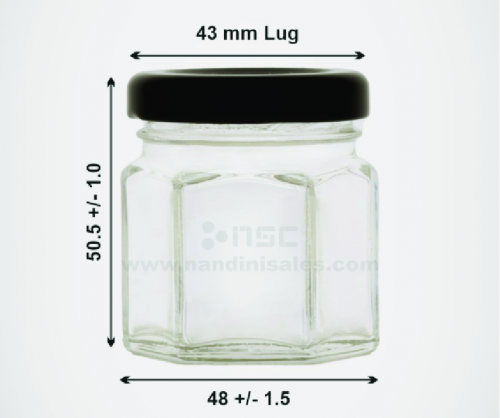45ml Hexagonal Glass Jar – Nandini Sales Corporation